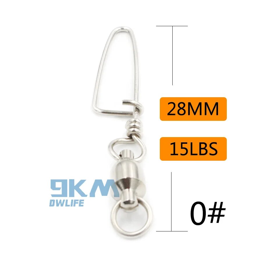 Вертлюг 9KM DWLIFE 28mm 15Lbs, 50шт