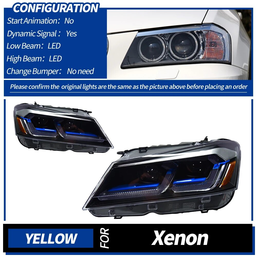 Фары для BMW X3 F25 LED-фары 2010-2013 X3 F25 Фары Drl Проектор Линза Автомобильные