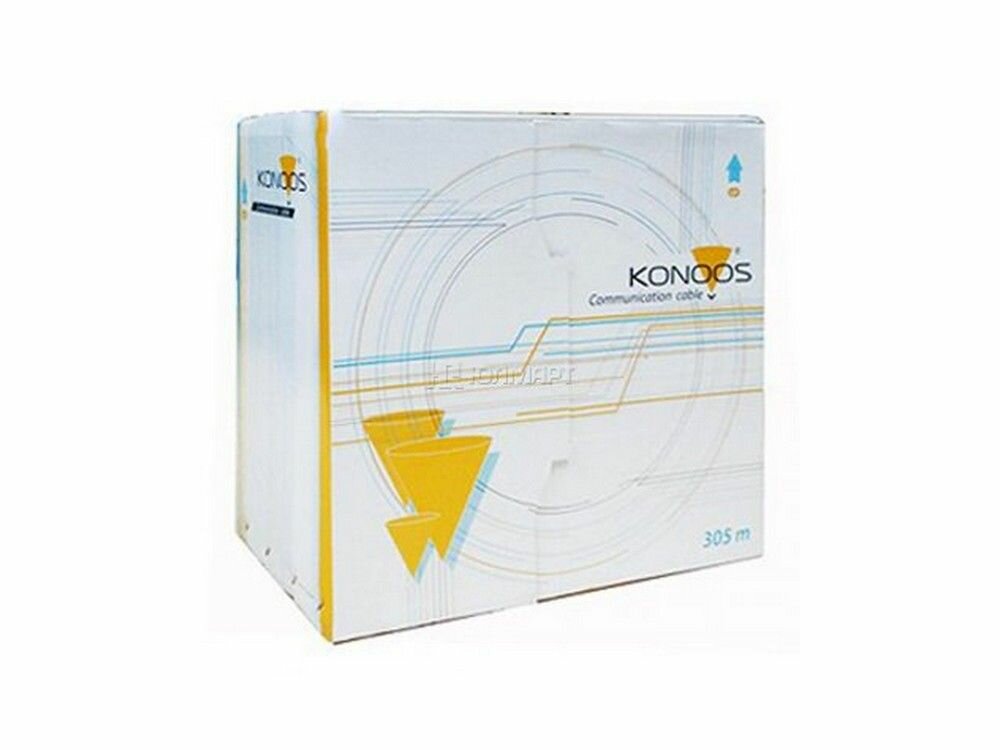 Кабель UTP Konoos кат.5e CCA однож. 0.48 мм, 305 м pullbox, серый PC-5004E-SOL