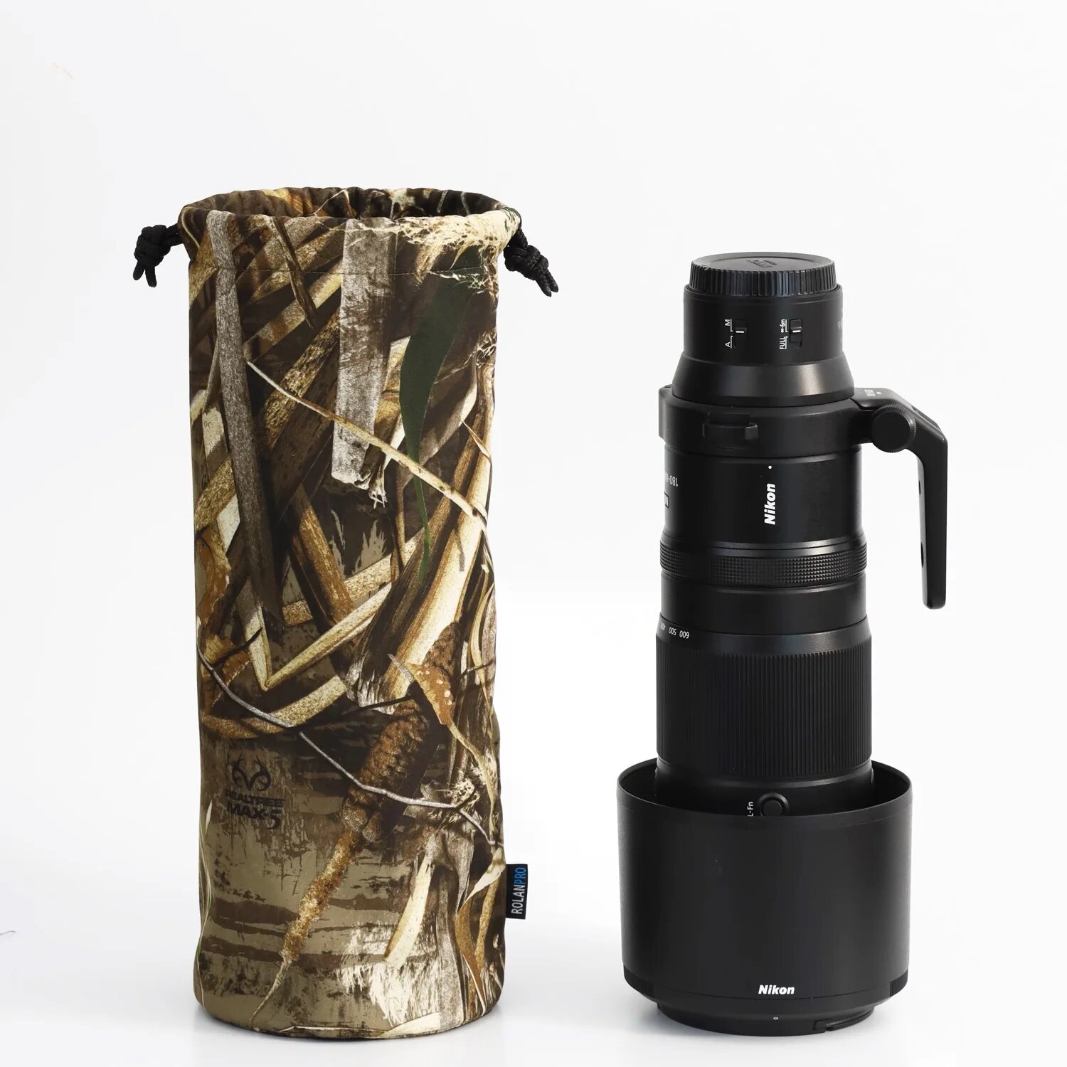 Чехол для объектива ROLANPRO Nikon Z 180-600, камуфляж Grass