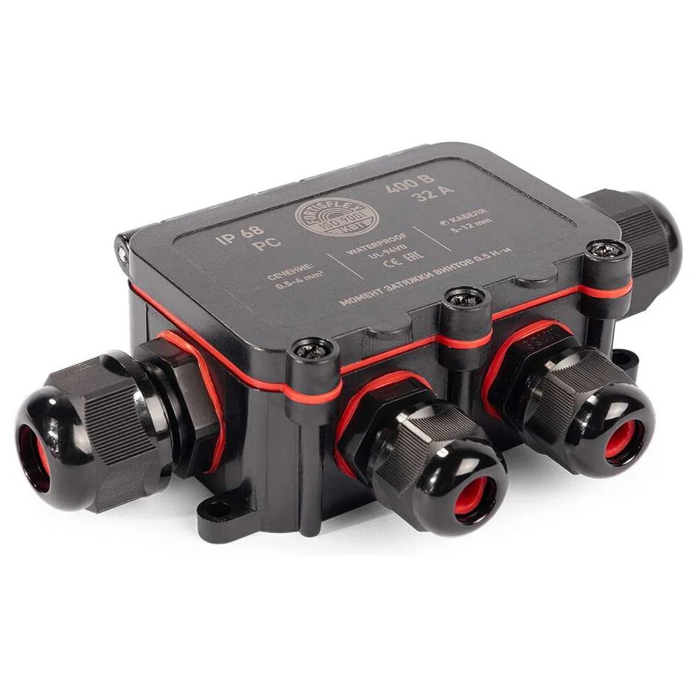 Коробка распределительная герметичная FortiFlex MG Box M-4 IP68 поликарбонатная с крышкой для наружного монтажа