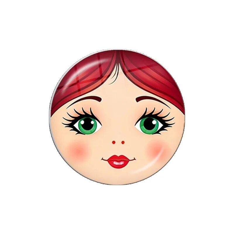 Кабошоны с лицом куклы, 20 мм, Цвет: 10