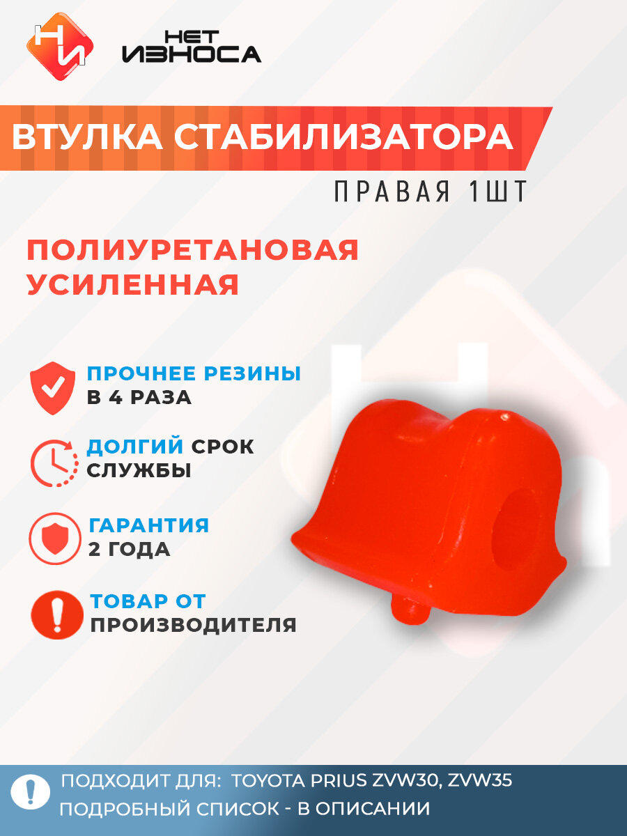 Втулка стабилизатора передней подвески правая ID22,2 мм NB281 Toyota Prius ZVW30, ZVW35