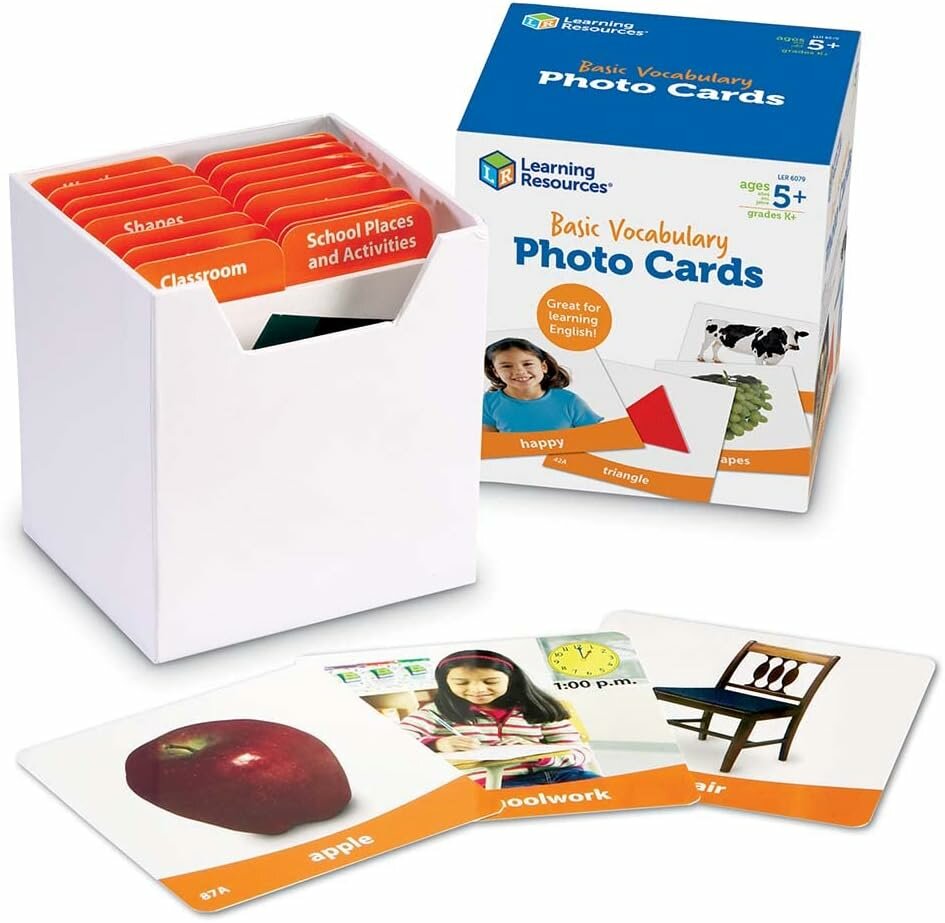 Развивающая игрушка Learning Resources - Набор для изучения слов на английском языке Basic Vocabulary Photo Cards, 156 эл. - LER6079