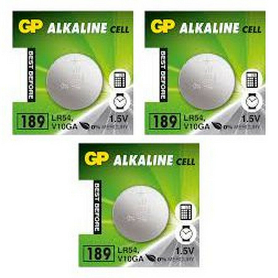 Батарейка GP Alkaline cell 189 AG10 LR1130 389 189 LR54 Отрывной блок Комплект 3 батарейки