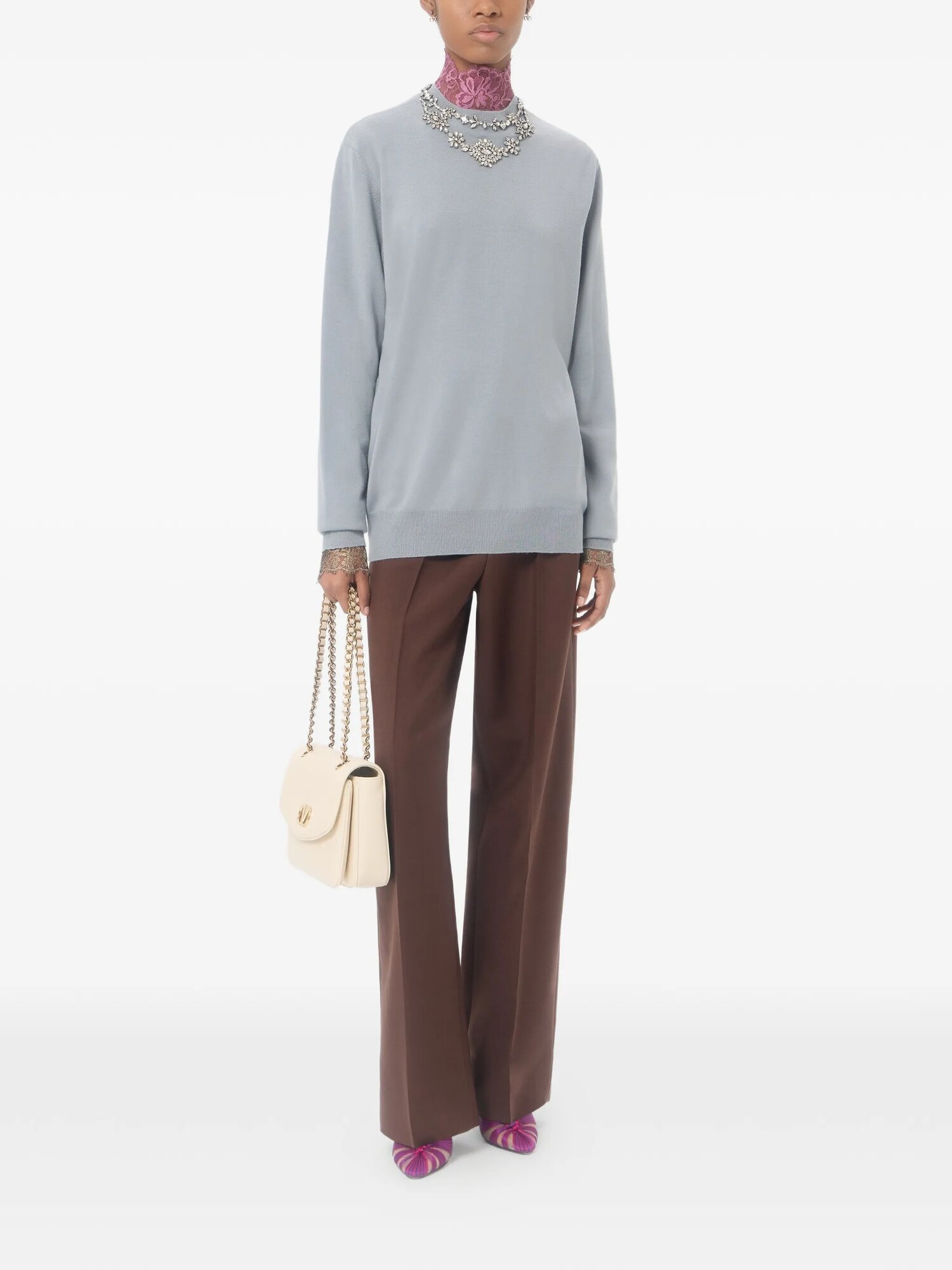 Свитер Valentino Embroidered wool sweater, размер XL, , grey — фото 1