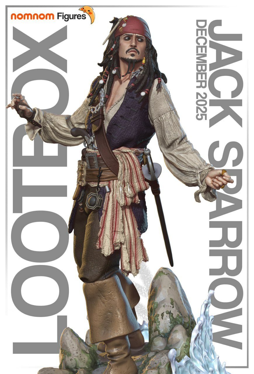 Фигурка для покраски "Капитан Джек Воробей / Captain Jack Sparrow" (Пираты Карибского моря), коллекционная, 19.1см