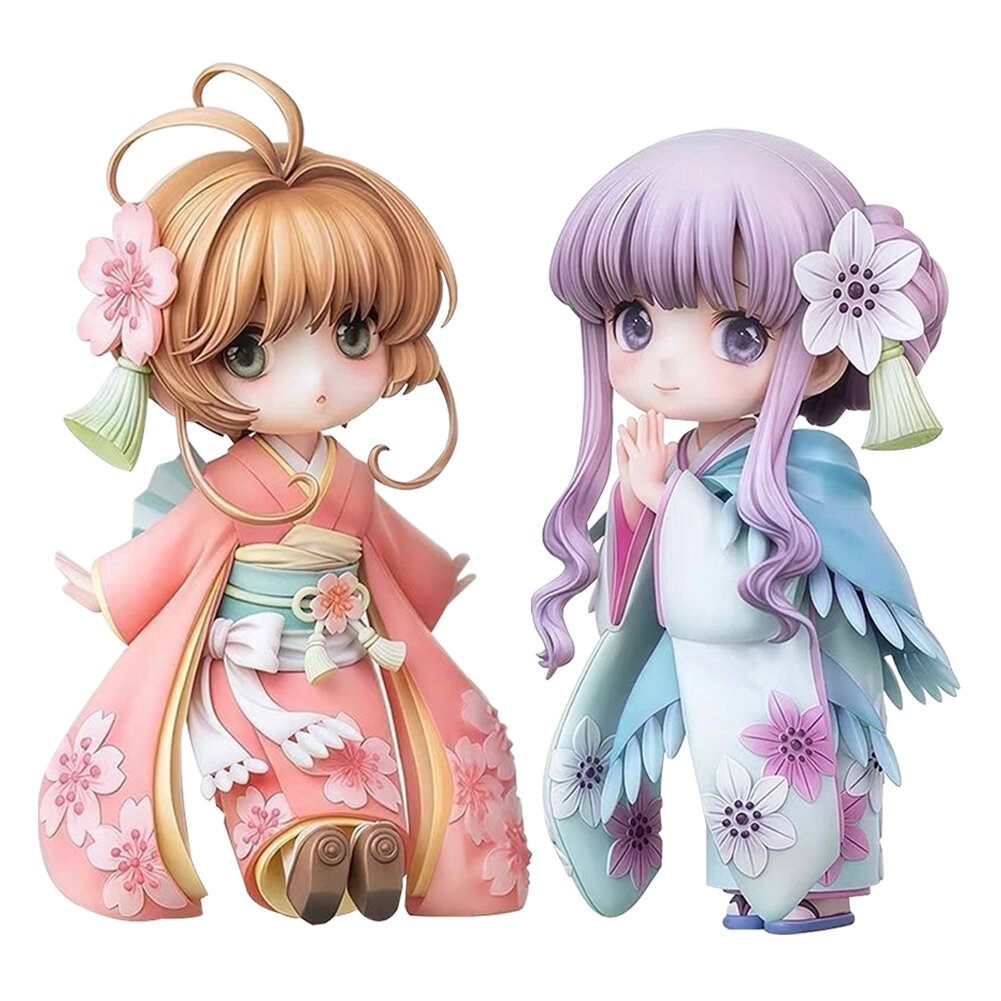 Фигурка Сакура собирательница карт Сакура Киномото, Дайдодзи Томоё/Cardcaptor Sakura Sakura Kinomoto, Tomoyo Daidouji figure 9 см,2 шт, kimono style Q version Lolita girl, игрушки, Настольные украшения