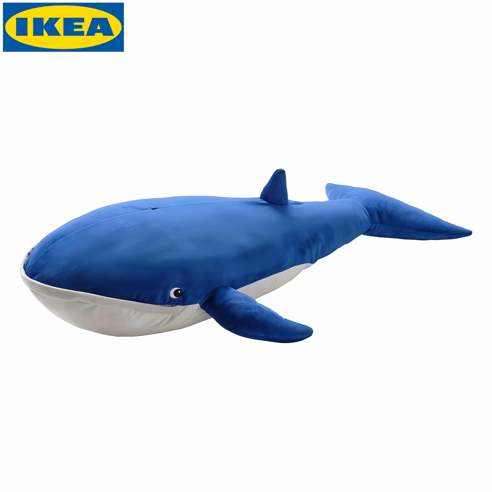 Мягкая игрушка IKEA BLAVINGAD плюшевый синий кит-подушка высота 25 см длина 100 см