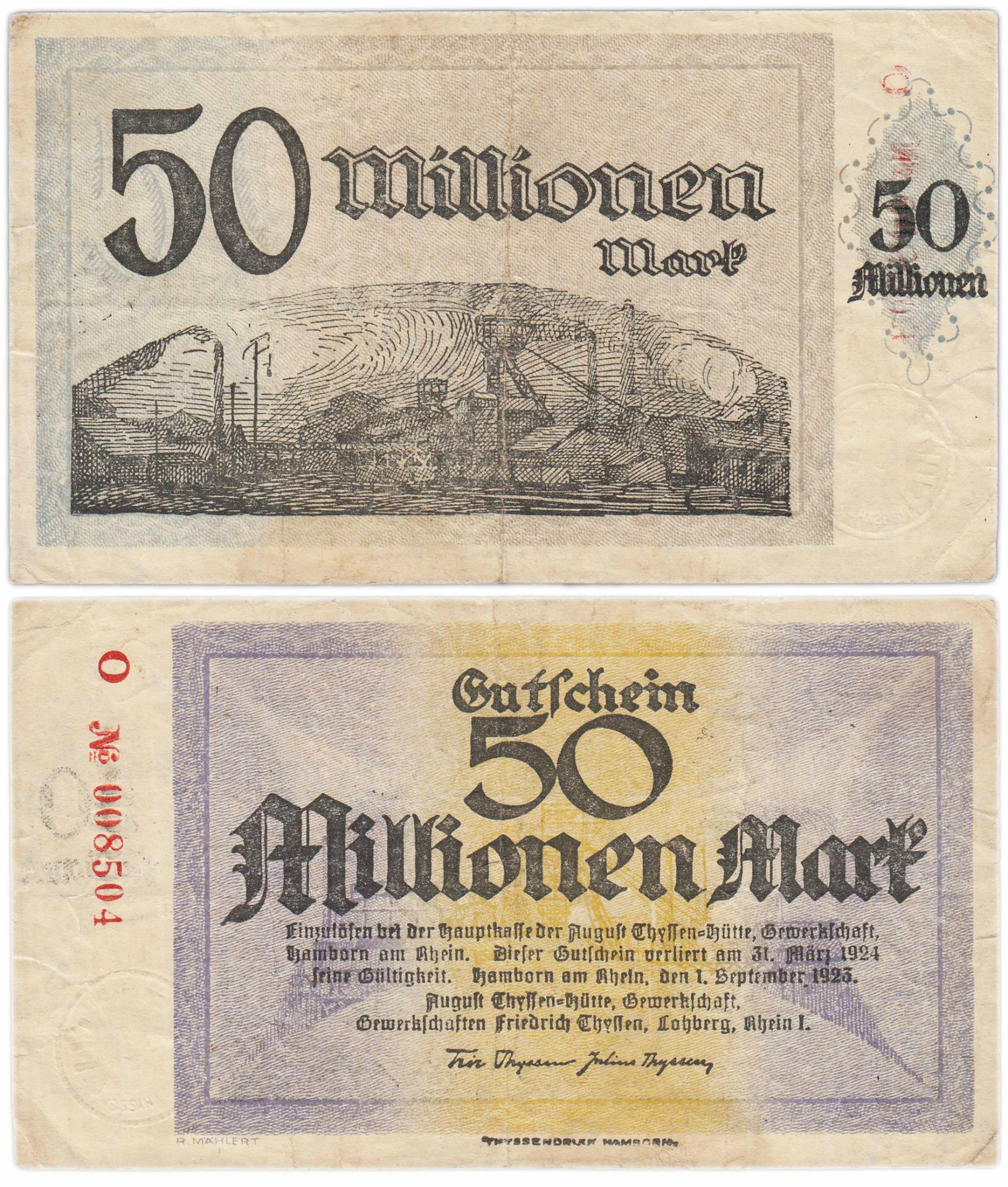 Германия, Хамборн 50000000 марок 1923