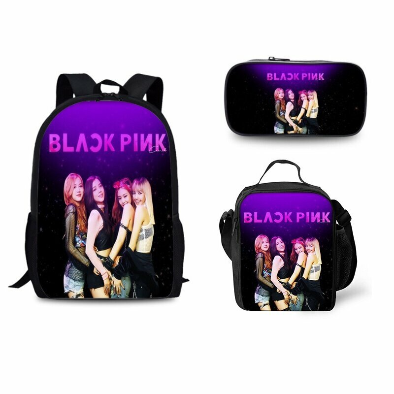 Blackpink рюкзак с принтом звездного неба, сумка для книг, ланч-бокс и пенал, стиль f