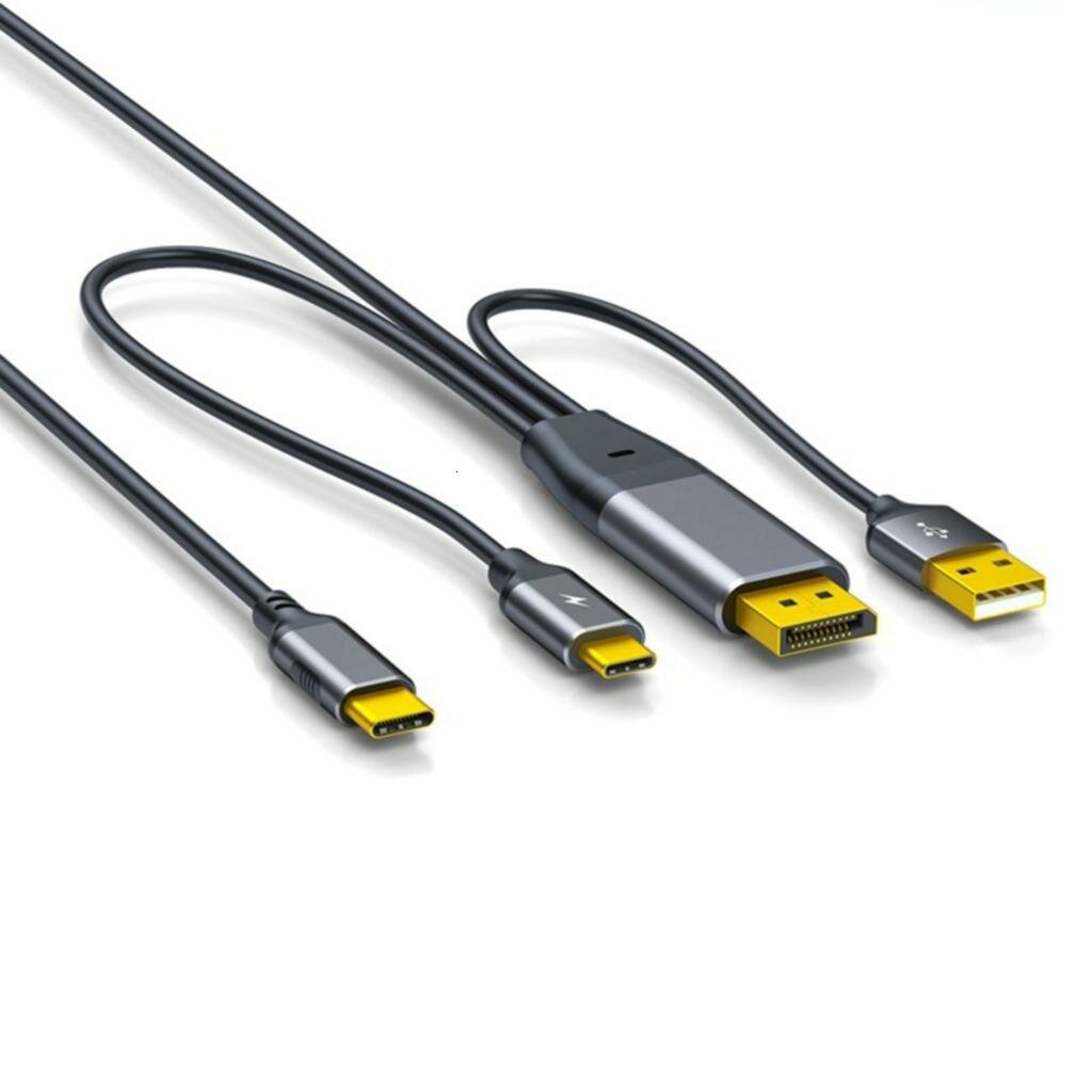 Кабель DP–USB-C для мобильных мониторов, 2m - Прямая голова
