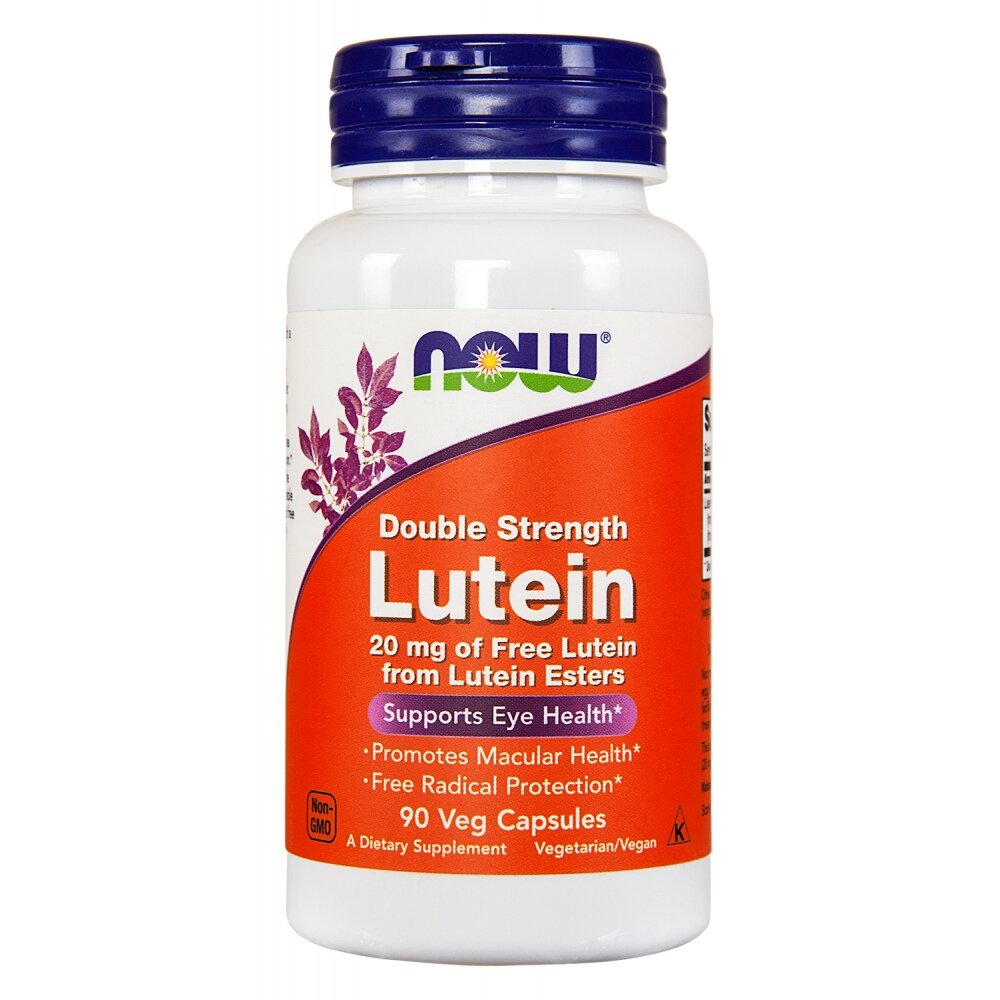 NOW Lutein, 20 мг / 90 капсул вегетарианских