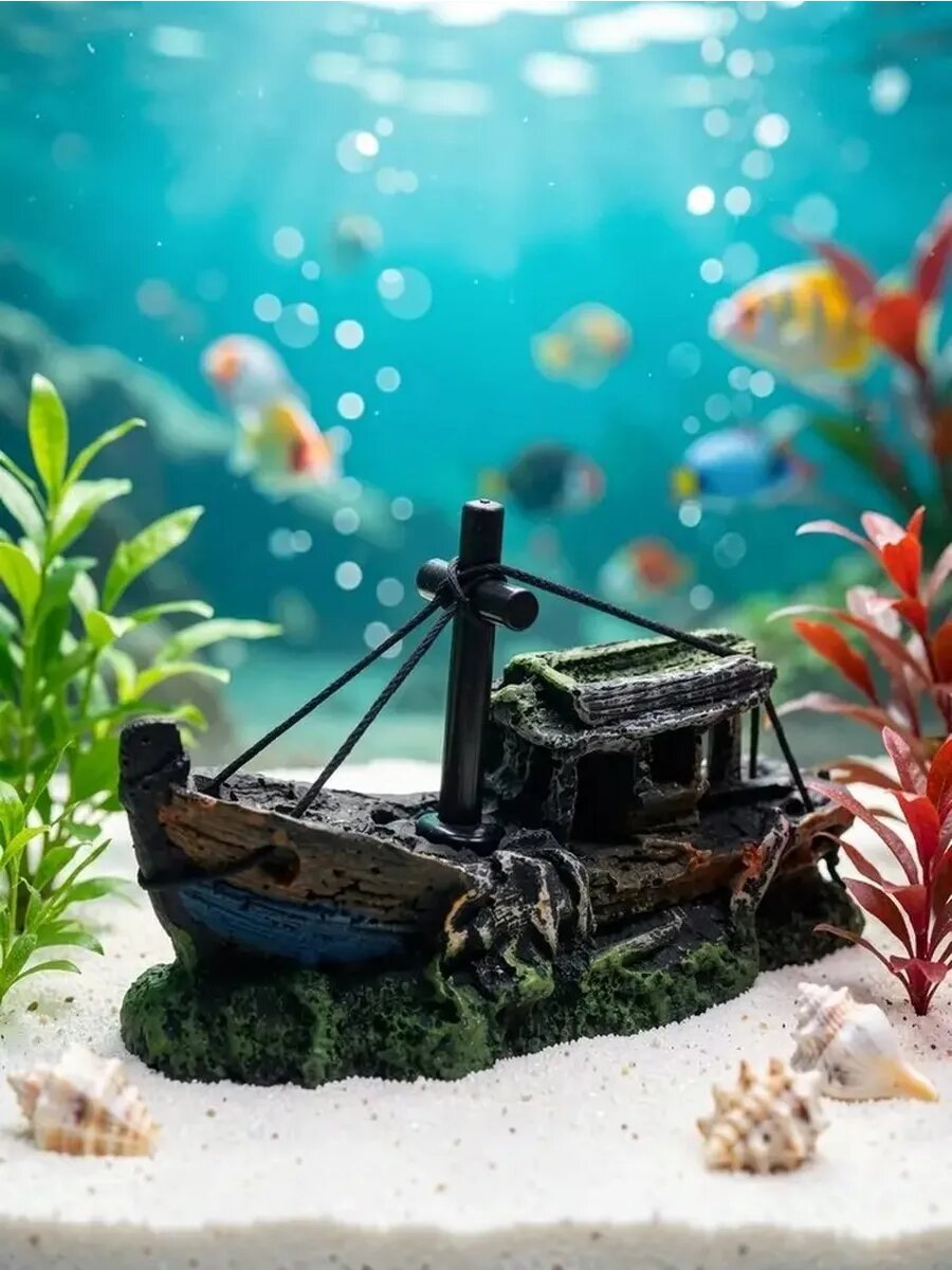Декор для аквариума «Морской корабль»