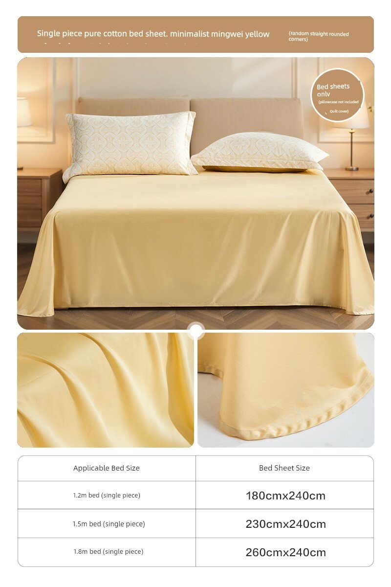 Постельное белье Fuanna Home Textiles, простыня для односпальной кровати из 60-ниточного длинноволокнистого хлопка,