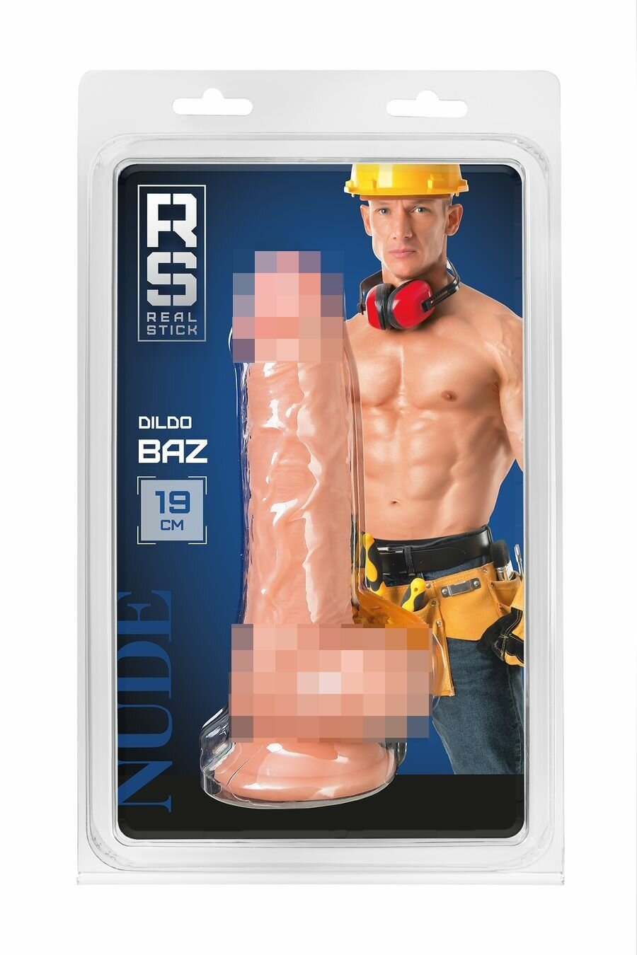 Фаллоимитатор "RealStick Nude Baz", ПВХ, телесный, на присоске, 19см