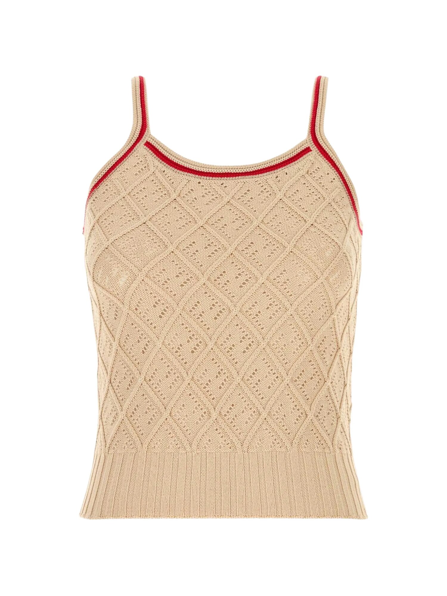 Топ Diamond-pointelle contrast-trim tank top