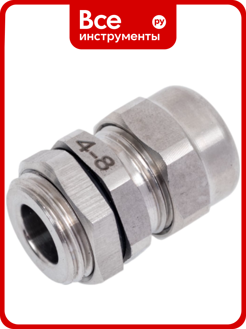 Кабельный ввод FORTISFLEX MG-M-16 (INOX) 85434 из нержавеющей стали, черный, степень защиты