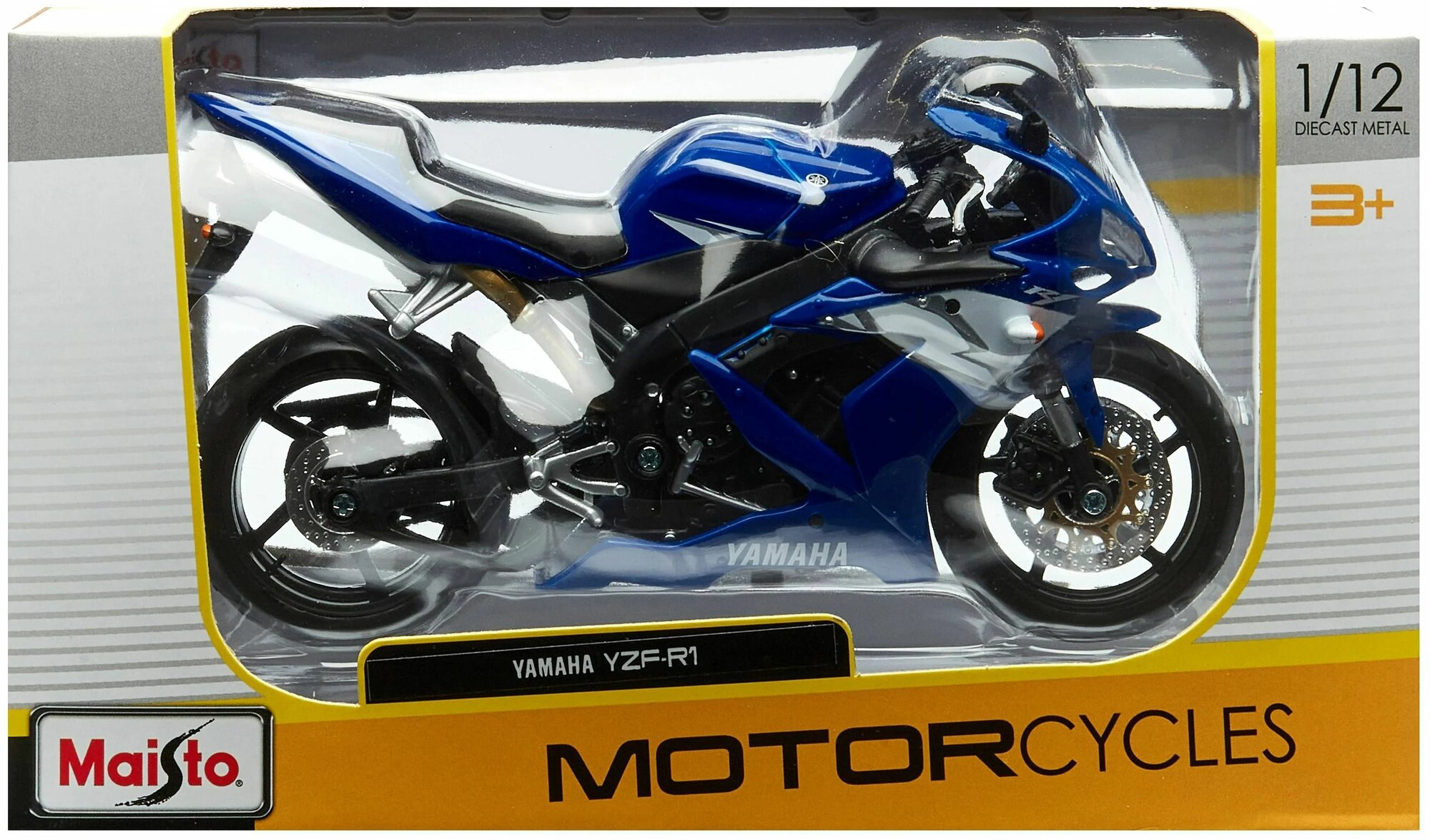 Мотоцикл Maisto Yamaha Yzf-R1 31101-04071 1:12, 18 см, синий