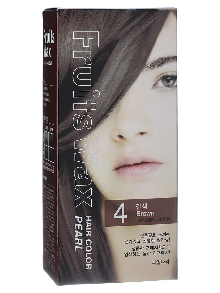 Гель-краска на фруктовой основе для волос Welcos (Вэлкос) Kwailnara Fruits Wax Pearl Hair Color #04, Brown, 60 мл