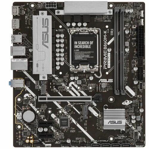 Материнская плата ASUS PRIME B860M-K - LGA 1851, Intel B860, 2xDDR5-6400 МГц, 1xPCI-Ex16, 2xM.2, Micro-ATX