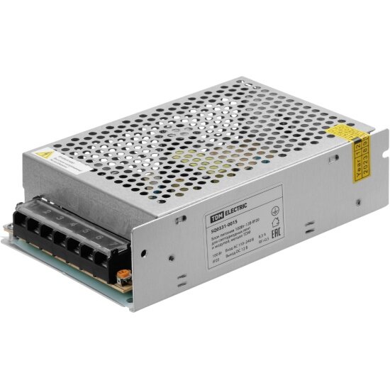 Блок питания Tdm Electric 100Вт-12В-IP20 для светодиодных лент и модулей, металл
