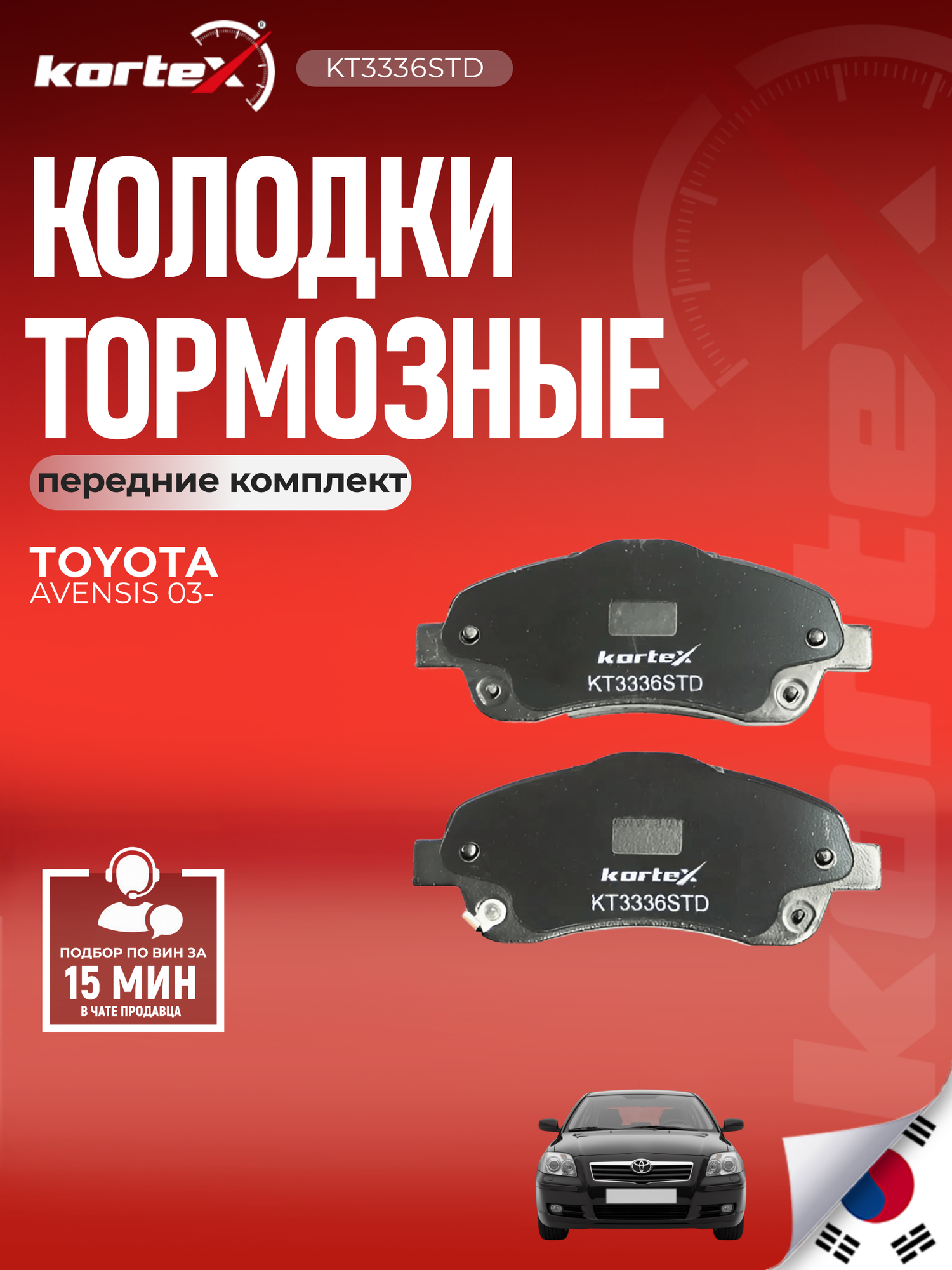 Колодки тормозные передние комплект Тойота Авенсис, Королла SX1451, SP1576, PBP1648