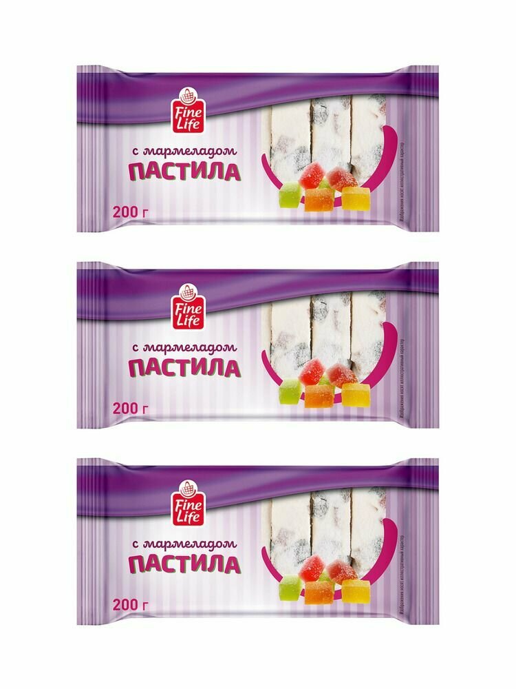 Fine Life Пастила с мармеладом, 200 г, 3 шт