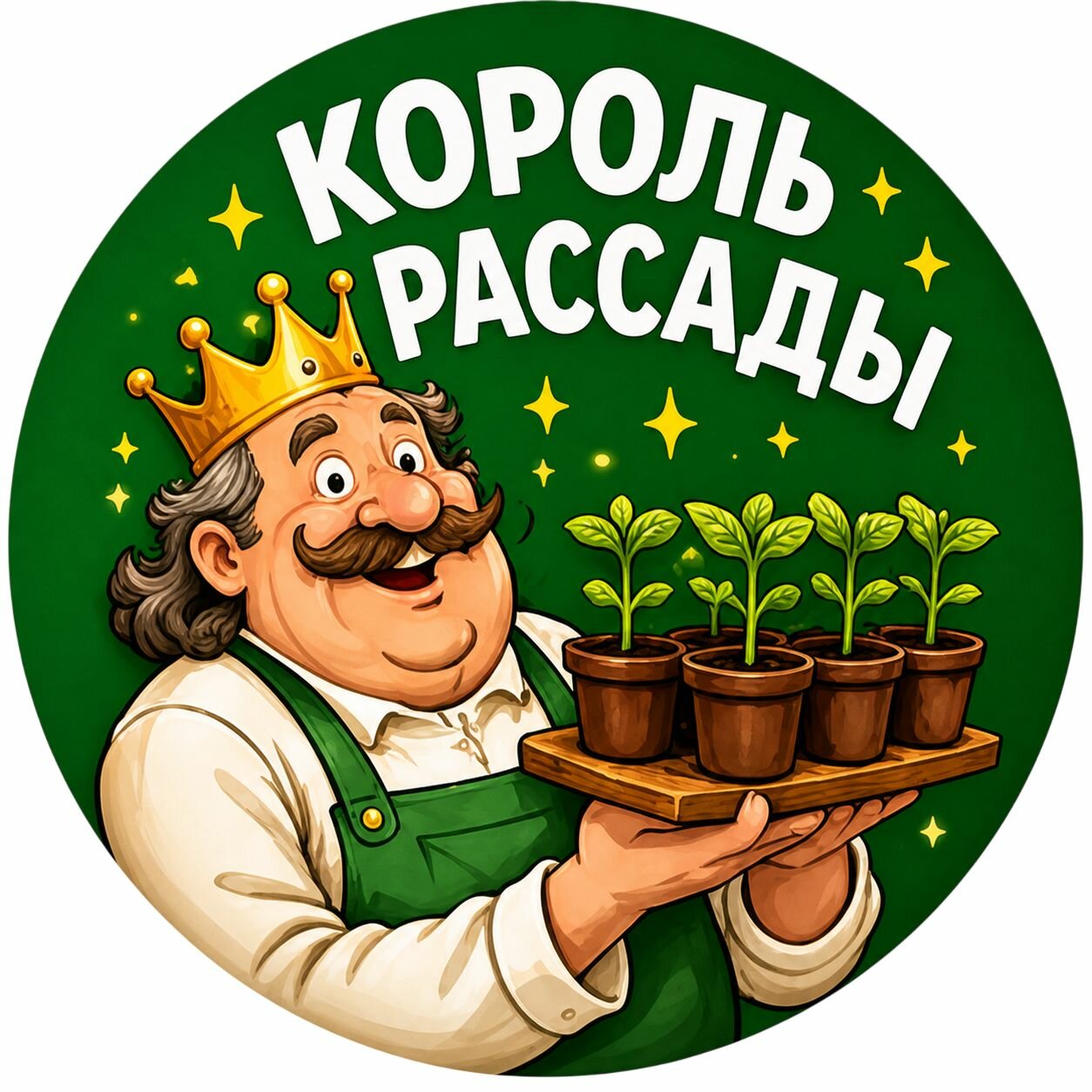 Значок круглый 37мм "Король рассады"