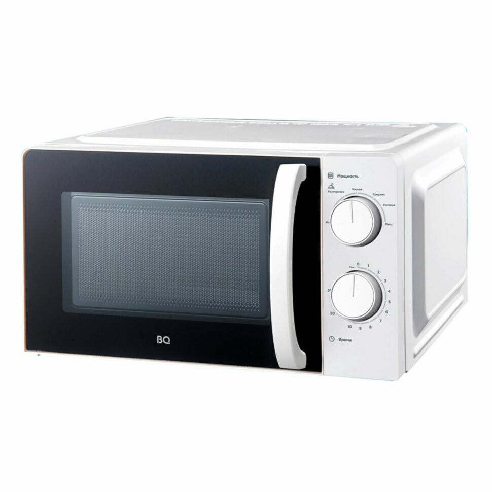Микроволновая печь BQ (БИ-КЬЮ) MWO 20006SM/W, объем 20 л, мощность 700 Вт, механическое управление, белая, 86190542, 457501