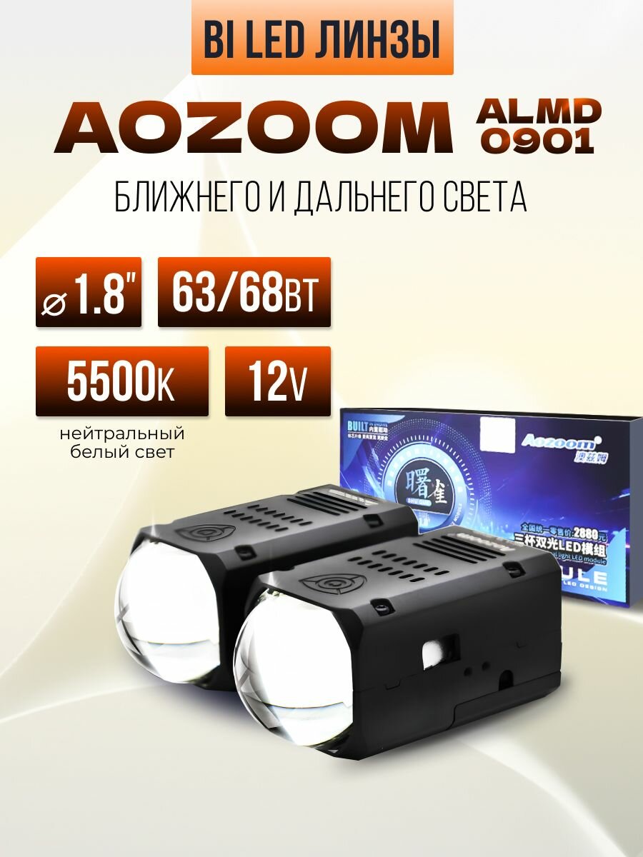 Aozoom ALMD 0901 светодиодные bi led линзы 1.8 дюйма 5500К