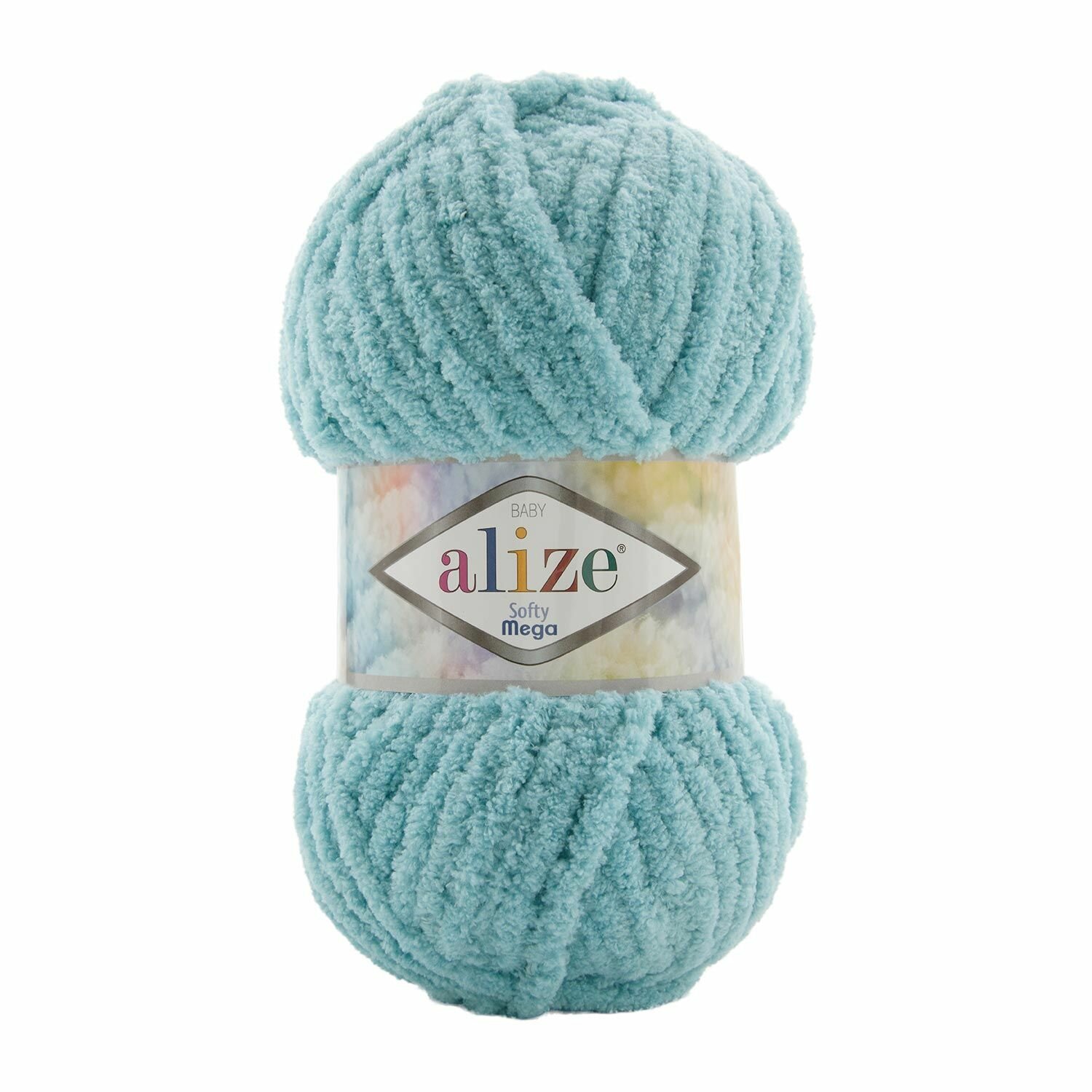 Пряжа для вязания Softy Mega Alize 2 мотка (70 м, 100 гр), цвет 414 лазурный