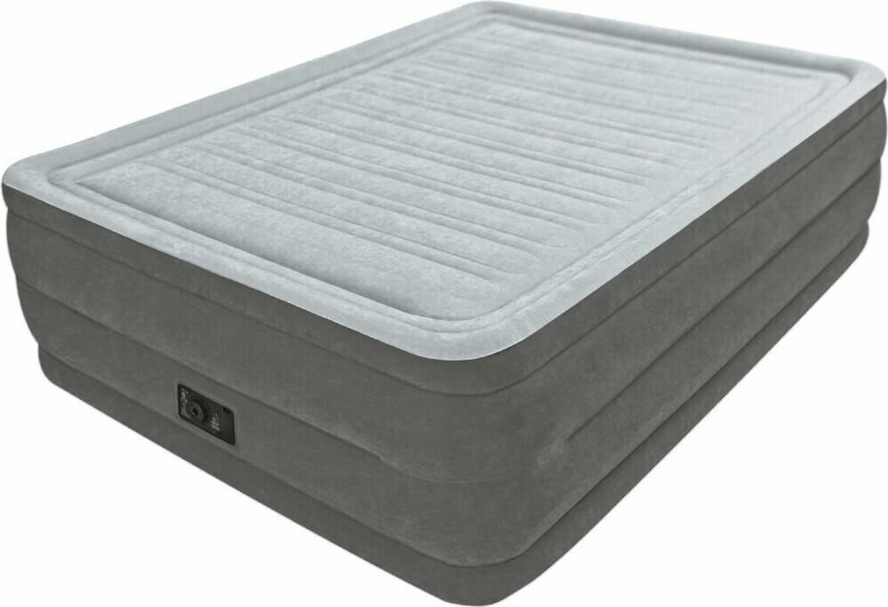 Кровать надувная Intex флок квин комфорт, 152х203х56см, 220в