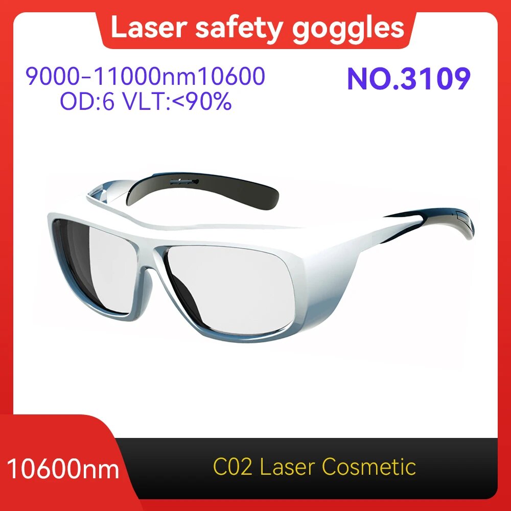 Защитные очки от лазеров IPL, CO2 OD6 Model 3109 White
