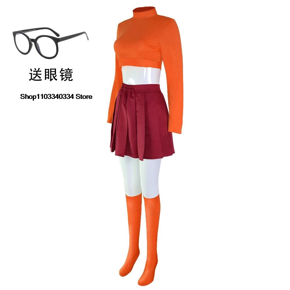 Velma Косплей Комплект Оранжевый, L, Costume B