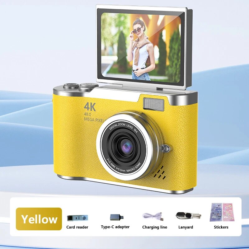 Цифровая камера LK003/LK007/DC202 48МП Желтый, Yellow