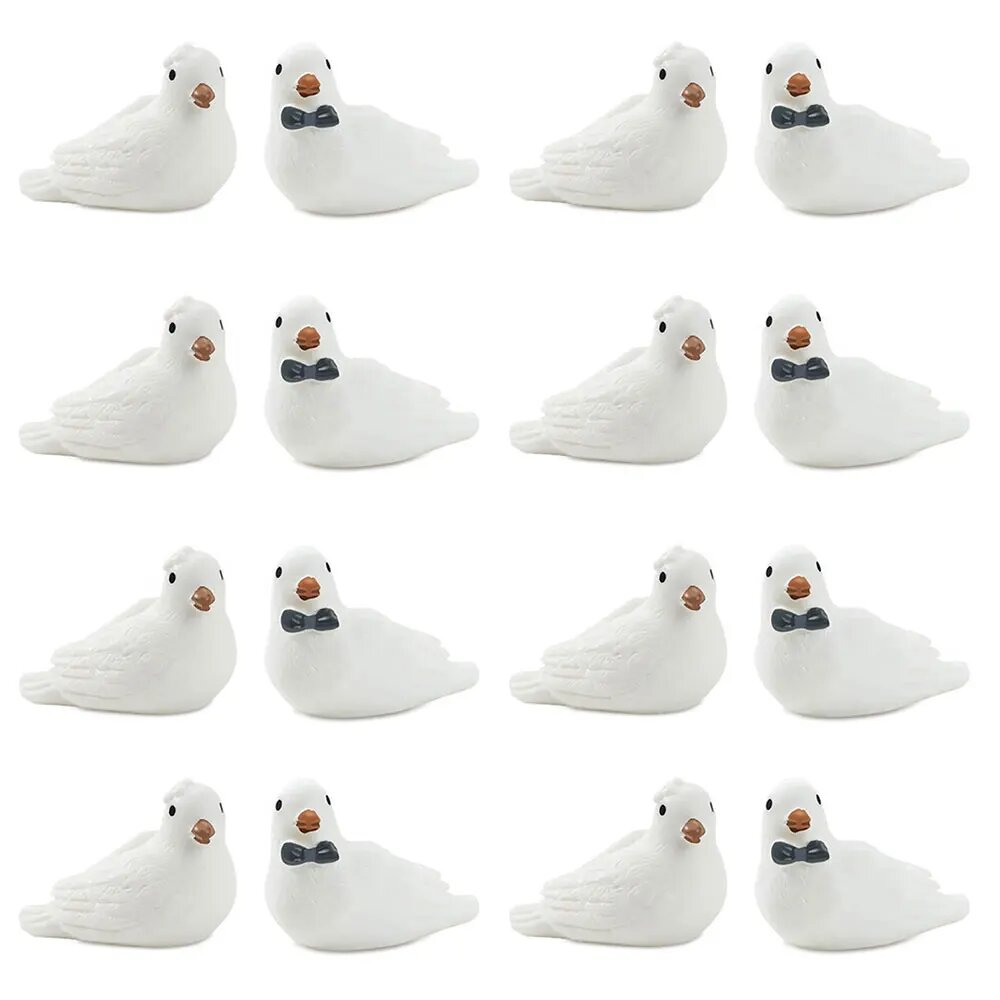 Миниатюрные фигурки голубей из смолы, 10PCS
