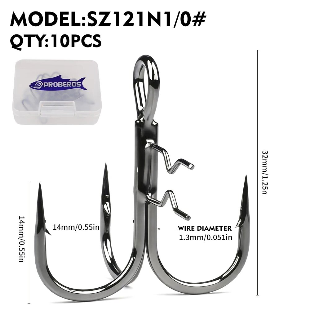 Рыболовные крючки Proberos T-Trebles Claw (10 шт.)