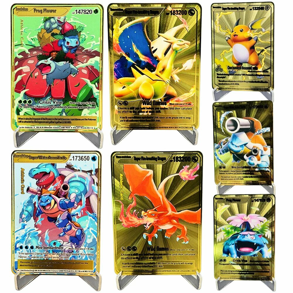 Металлические карты Pokemon: набор из 7 шт.