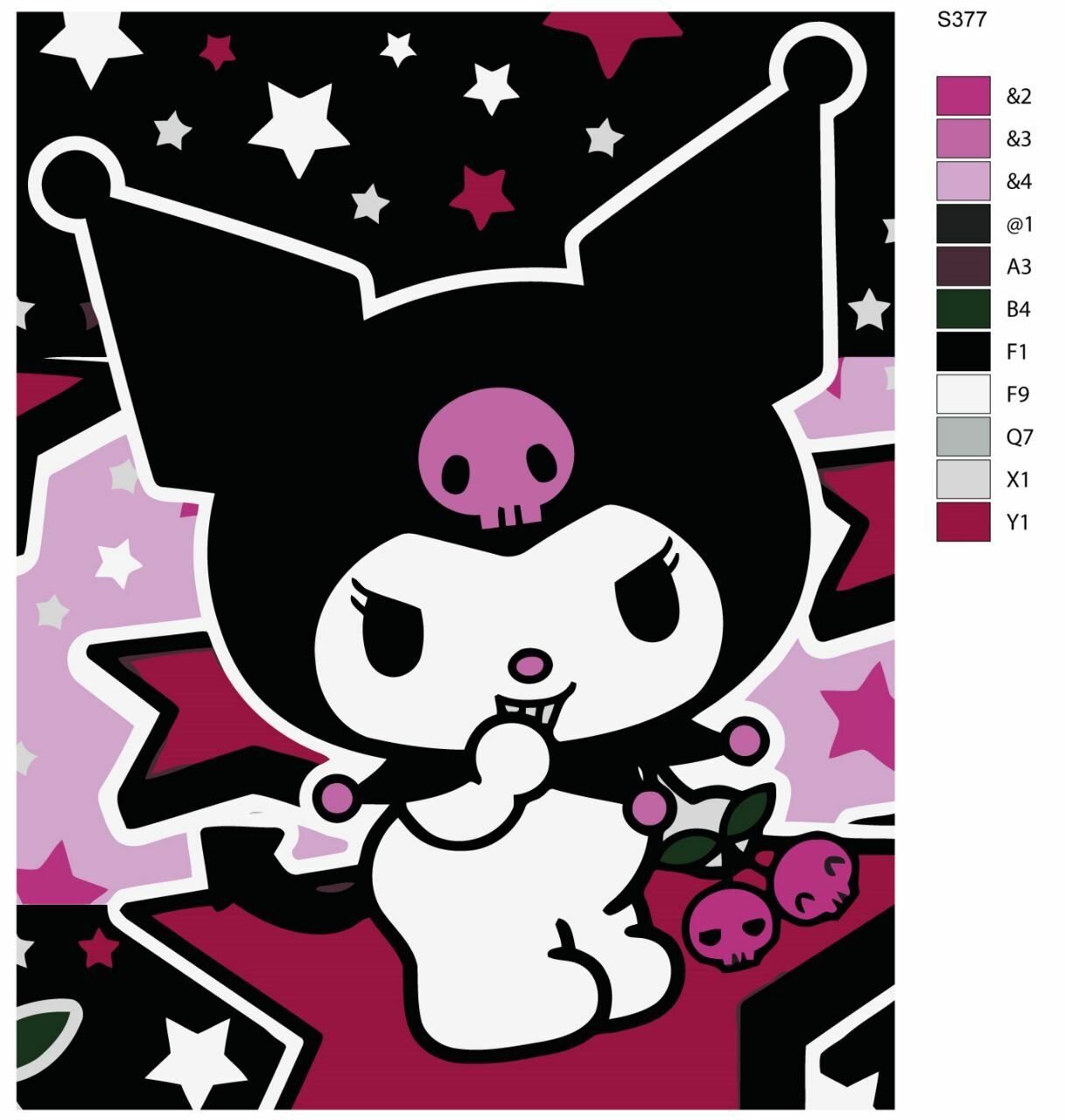 Картина по номерам S377 "Аниме Куроми (Kuromi). Куроми" 80x100 см