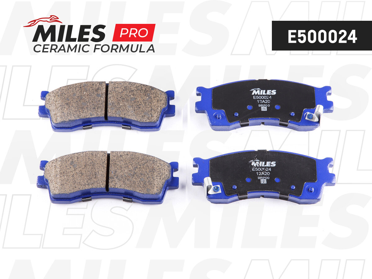 MILES Колодки тормозные передние (Смесь CERAMIC серия PRO) KIA CLARUS 96-/RIO/SHUMA 00-/SPECTRA (ИЖ) (TRW GDB3285) E500024