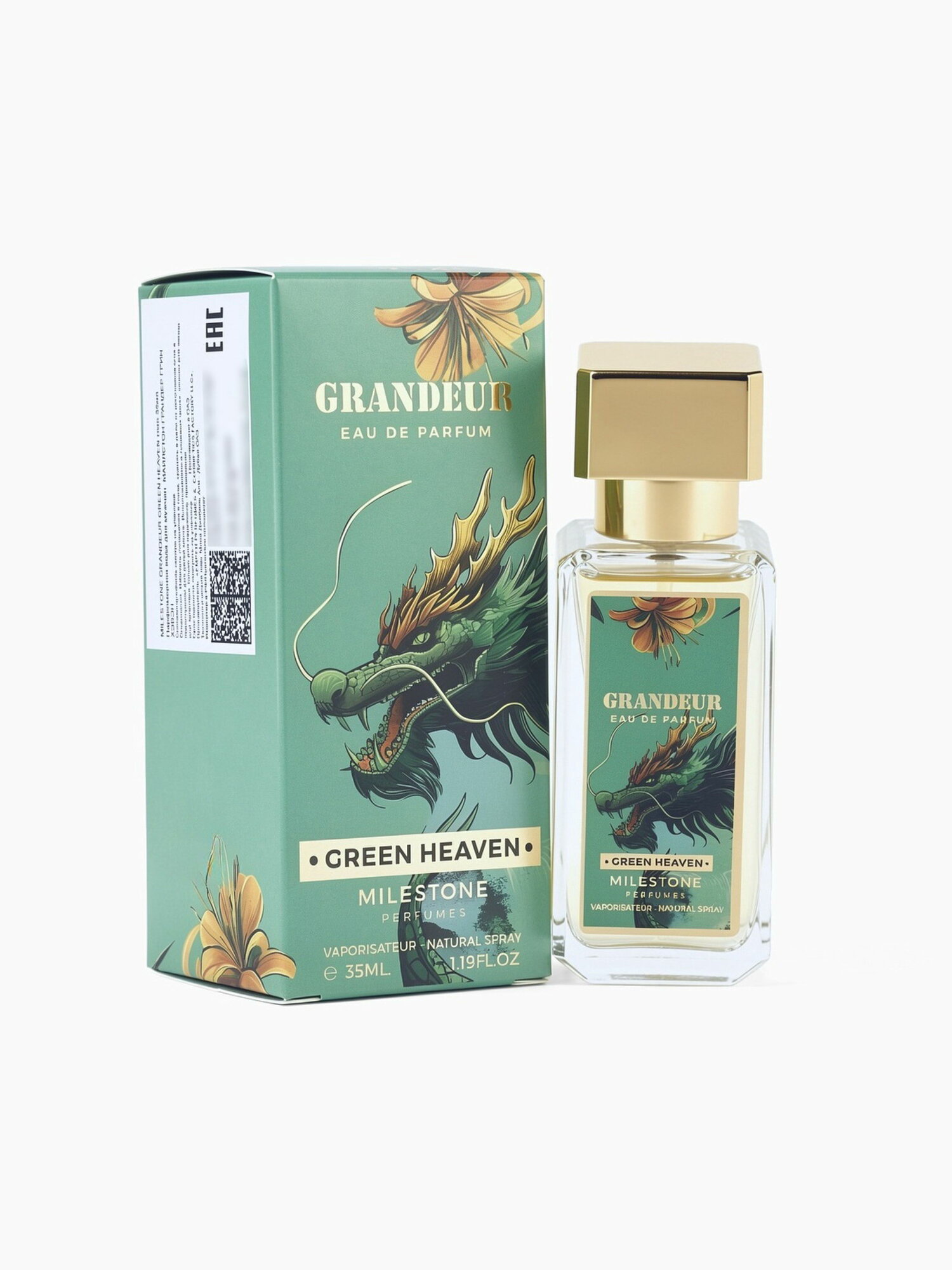 Парфюмерная вода мужская GRANDEUR GREEN HEAVEN, 35 мл, семейство аромата: акватические