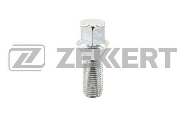 Zekkert Болт колесный конус M14 x 1,5 длина резьбы 27 ключ 17 Цинк. Комплект - 16 шт.