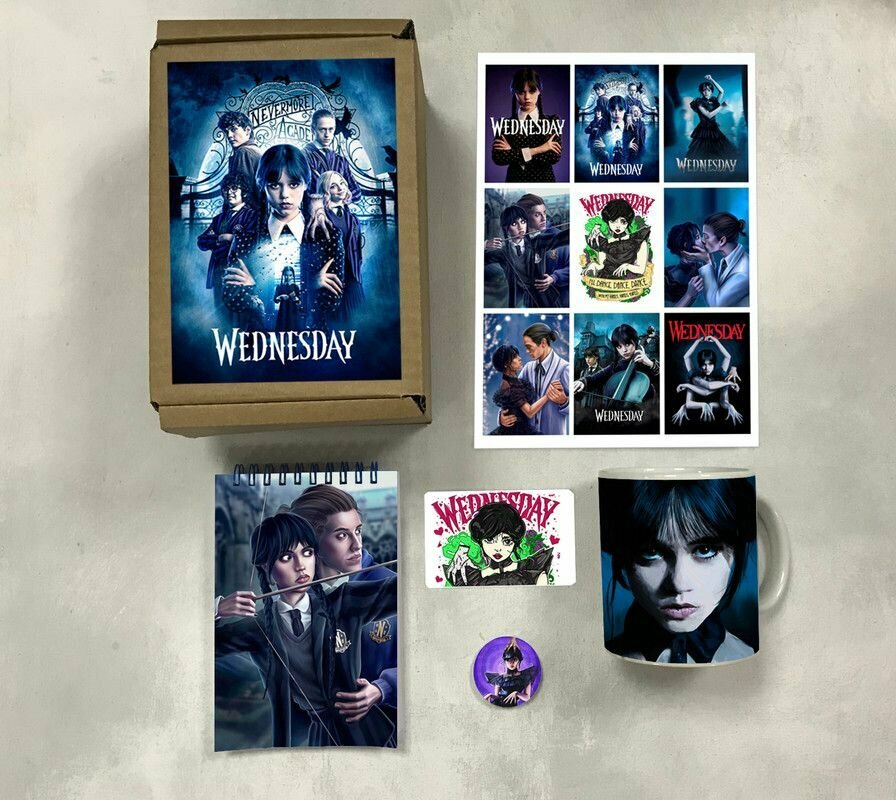 Бокс MIGOM с принтом "Уэнсдэй, Wednesday" - #WD0001