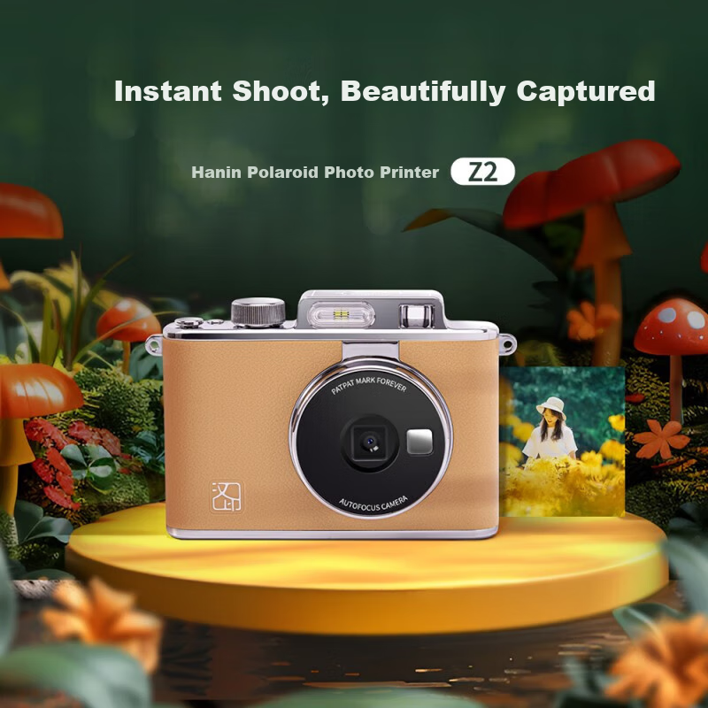 HPRT Z2 карманный фотопринтер коричневый Zink-бумага AI умное распознавание однокнопочная печать
