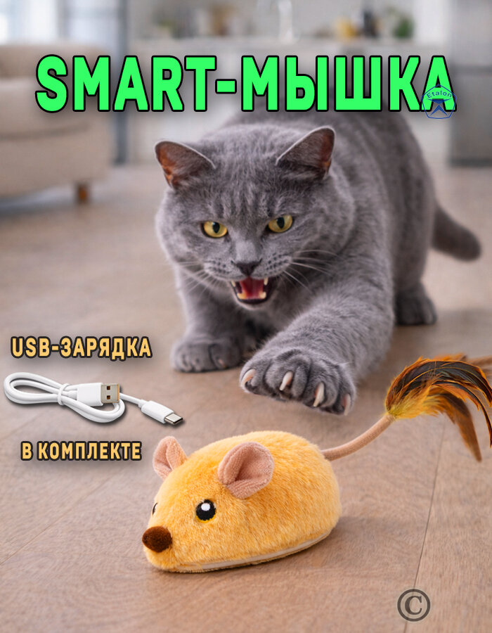 Игрушка для кошек интерактивная мышка