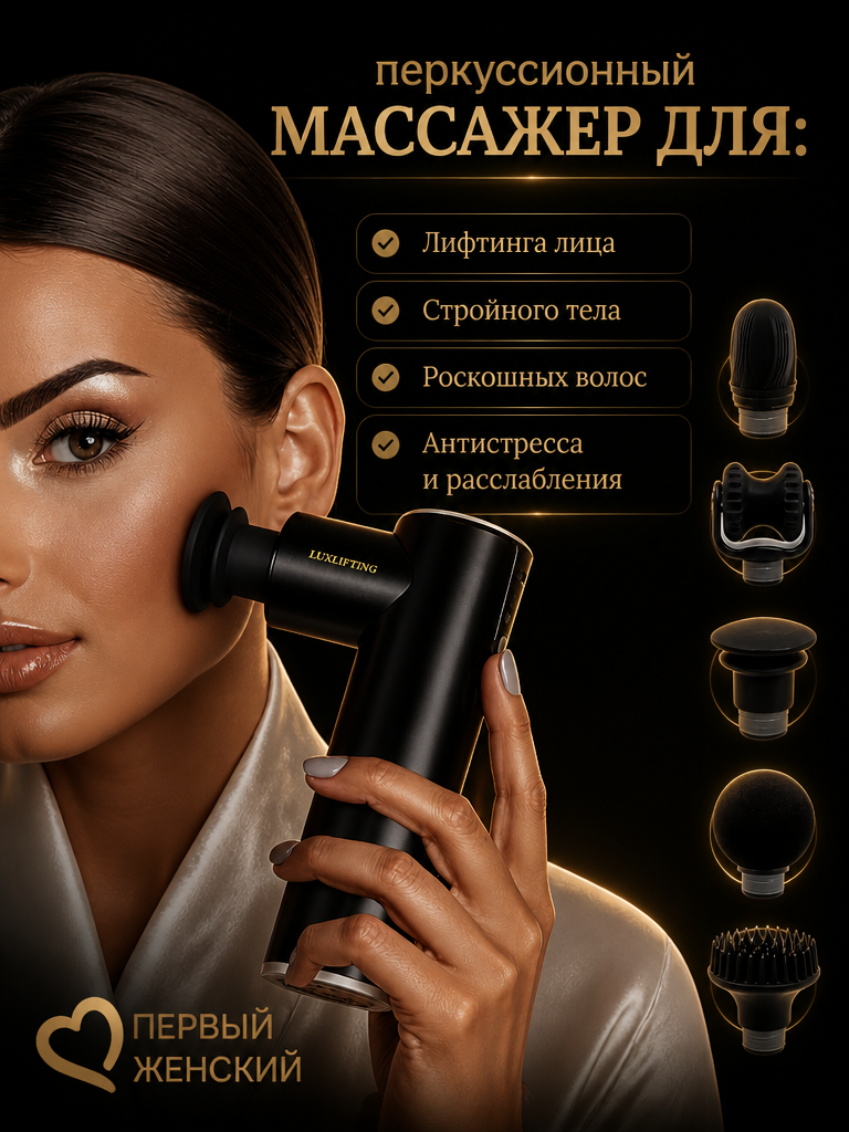 Профессиональный перкуссионный массажер для лица, головы и тела ручной