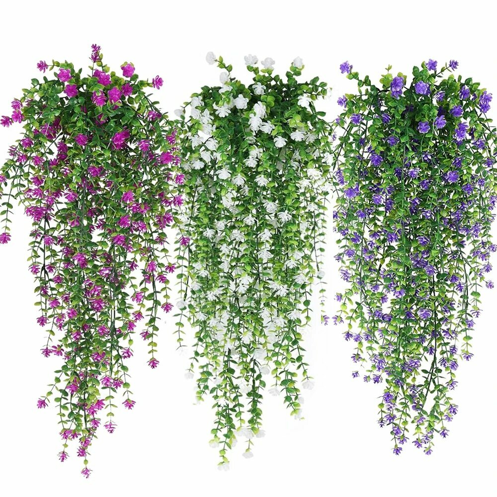 Подвесные цветы искусственные 3 шт, Цвет: 01-3pcs