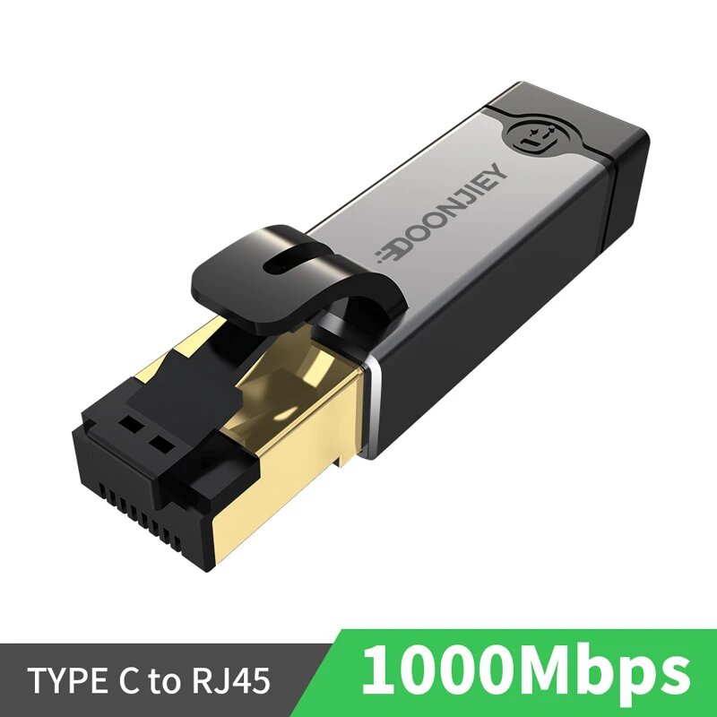 DOONJIEY Адаптер USB-C на RJ45 1000Mbps, Цвет: A