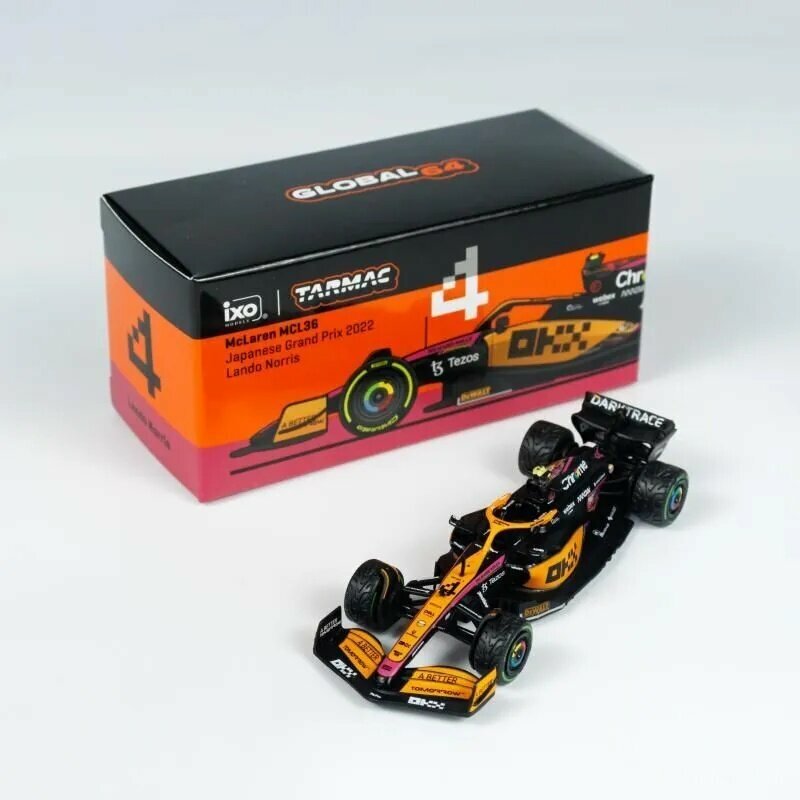 Машинка Tarmac Works TW 1/64 McLaren MCL36 Japanese Grand Prix 2022 T64G-F041-LN2 Die-cast Alloy Car Model Collection Display Gift